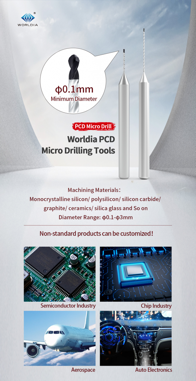 2mm Pcd Mirco Drilling Tool For Polysilicon / Graphite / Composite Ceramic